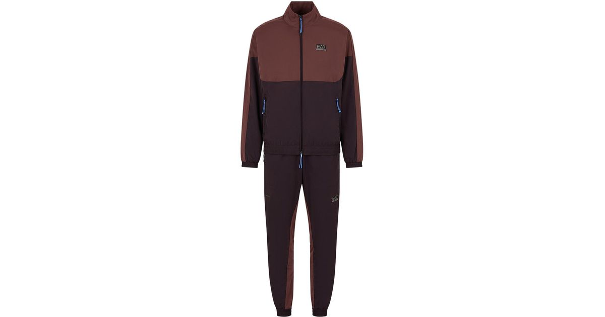 EA7 Color Blocking Sports Suit in Red for Men | Lyst
