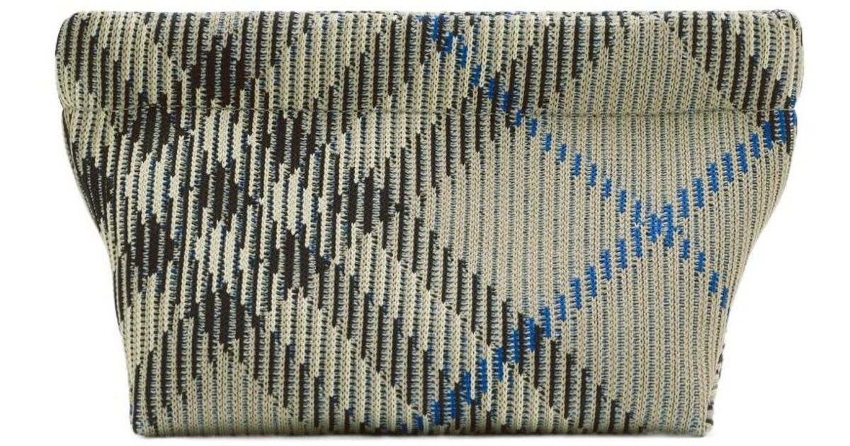 Burberry Check Pattern Clutch Bag in Gray | Lyst