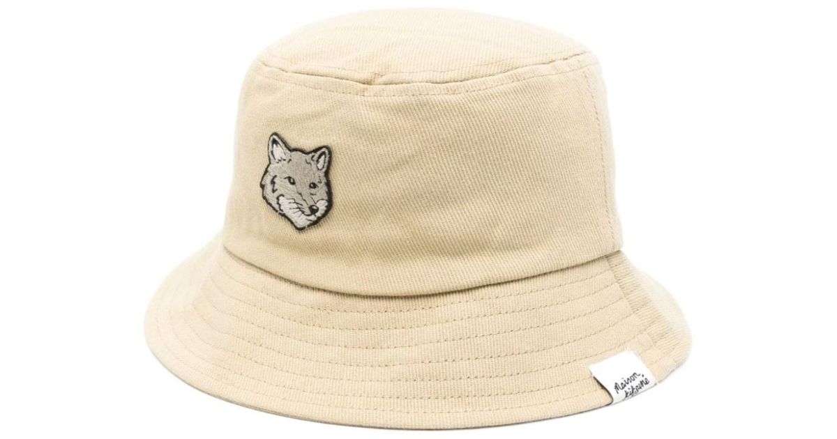 Maison Kitsuné Fox Pattern Fisherman's Hat in Natural for Men | Lyst