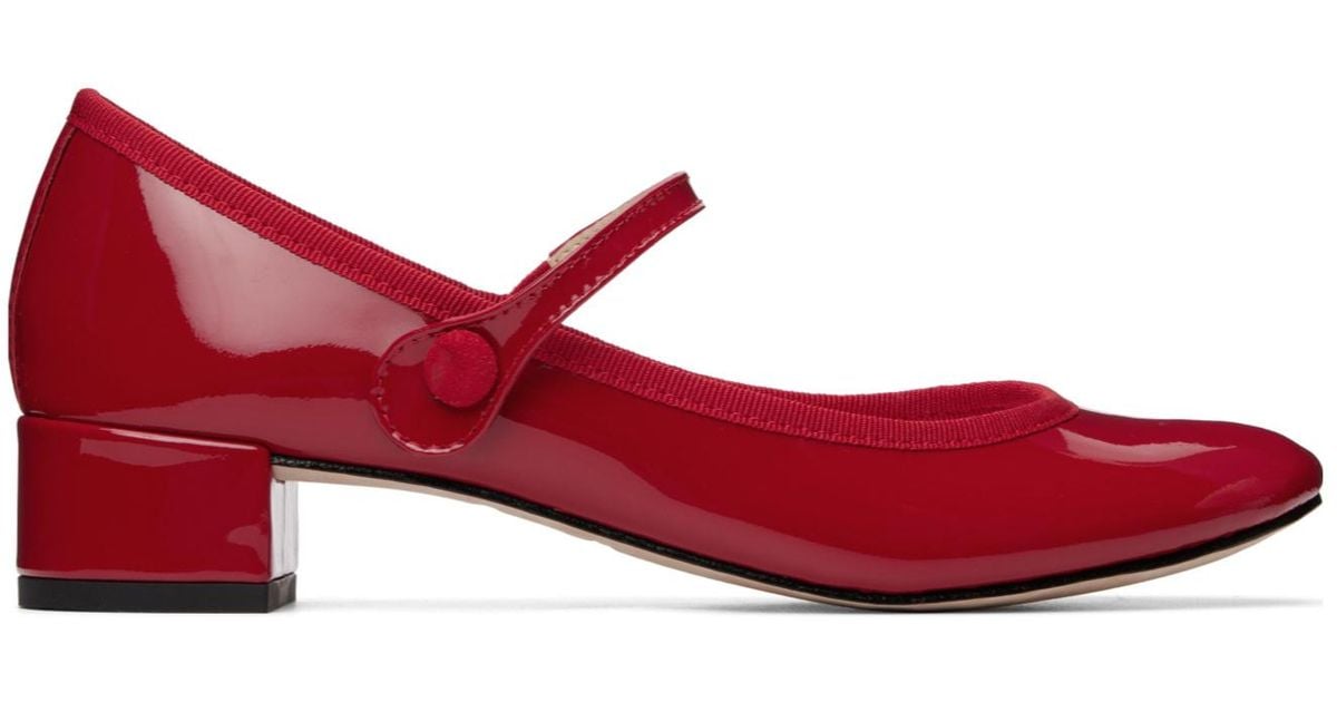 Repetto Rose Mary Jane High Heels in Red | Lyst UK