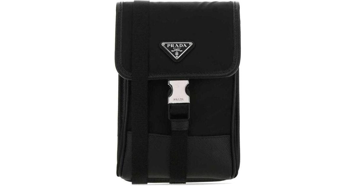 Prada Re-Nylon Recycled Nylon Mobile Phone Bag in Black for Men | Lyst