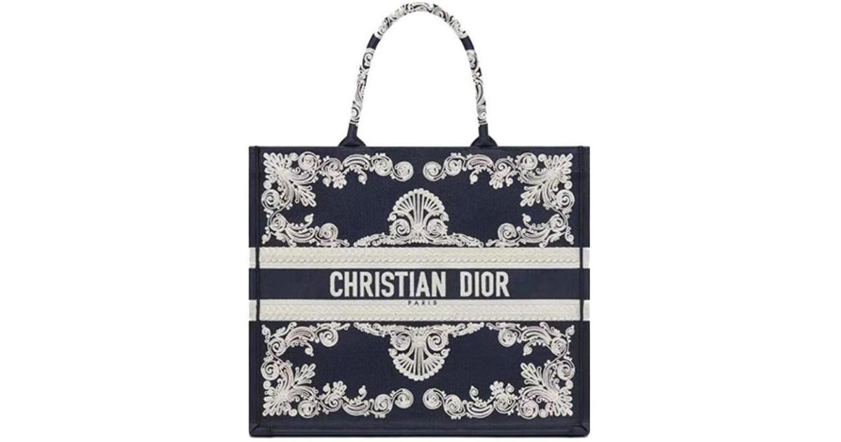 Dior Embroidery Handbag in Blue | Lyst