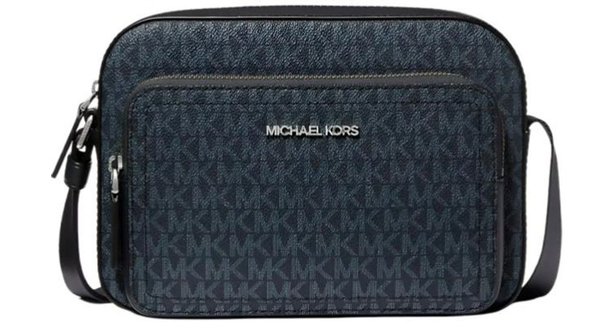 Michael Kors Cooper Signature Logo Utility Crossbody Bag in Blue for ...