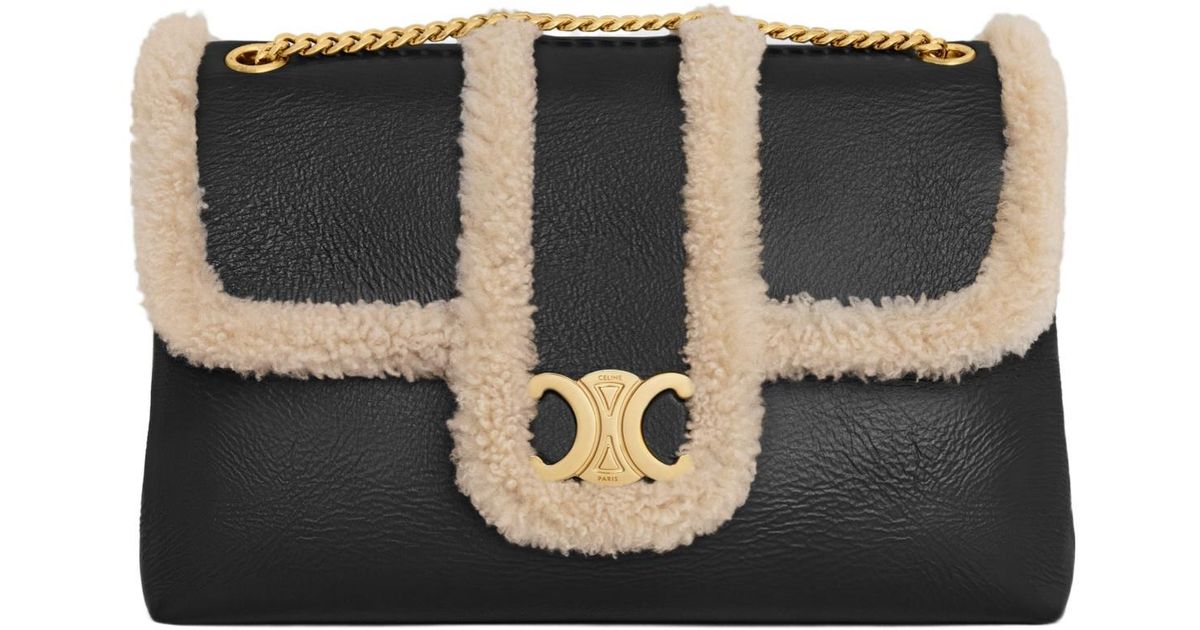 Celine Large Victoire Bag in Black | Lyst