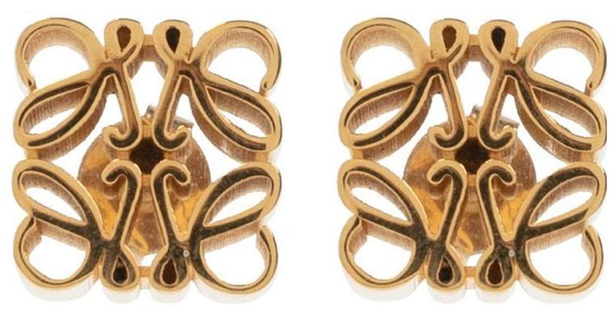 Loewe Logo Earrings in Metallic | Lyst