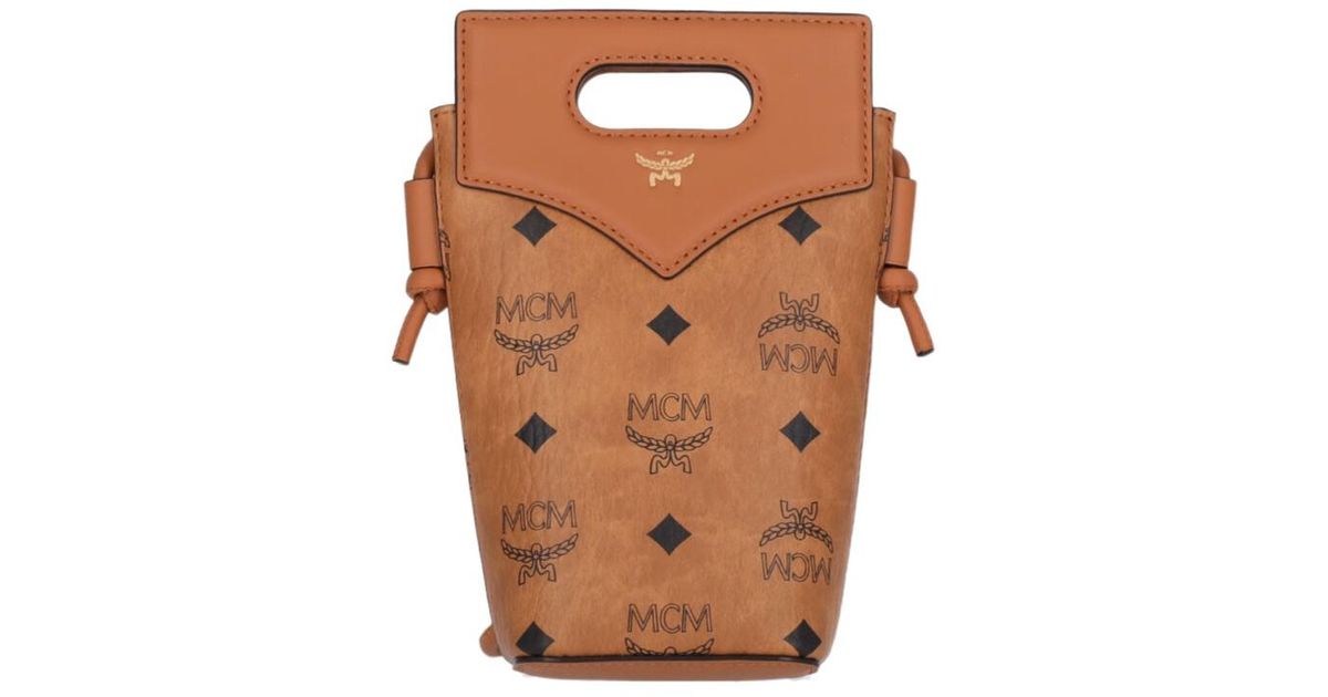 MCM Pattern Shoulder Bag/Cross-Body Bag in Brown | Lyst