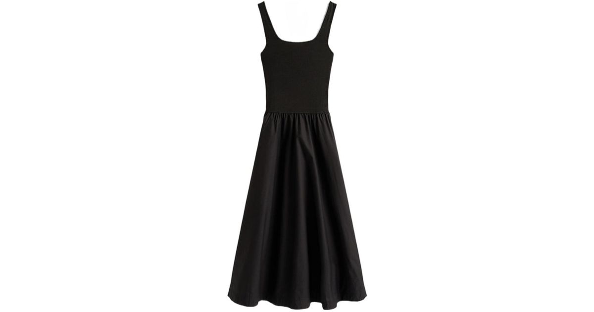 Tommy Hilfiger Slim Fit And Flare Midi Dress 159.90Inc. Vat in Black | Lyst