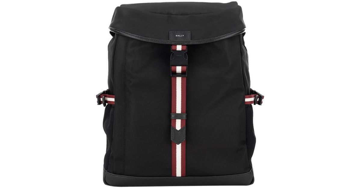 Bally Classic Striped Backpack in Black for Men | Lyst