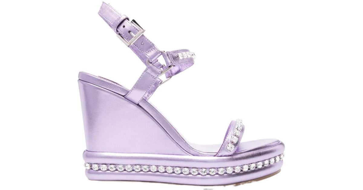 Christian Louboutin Pyrastrass Diamond Wedges in Purple | Lyst