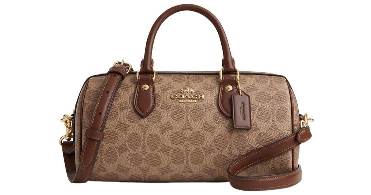 COACH Rowan'S Signature Long Bag in Brown | Lyst