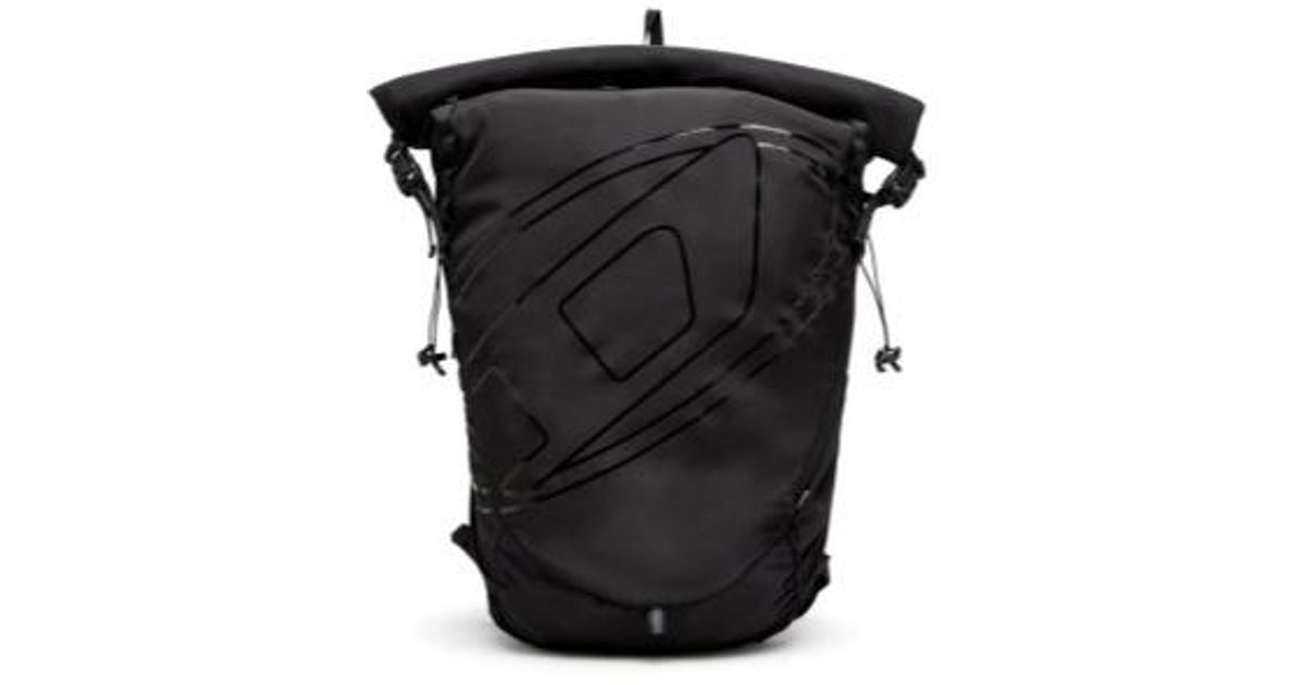 DIESEL Mesh-Panel Logo-Print Backpack in Black for Men | Lyst
