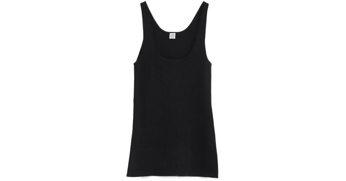 TOTEME Knitted Tank Top in Black | Lyst