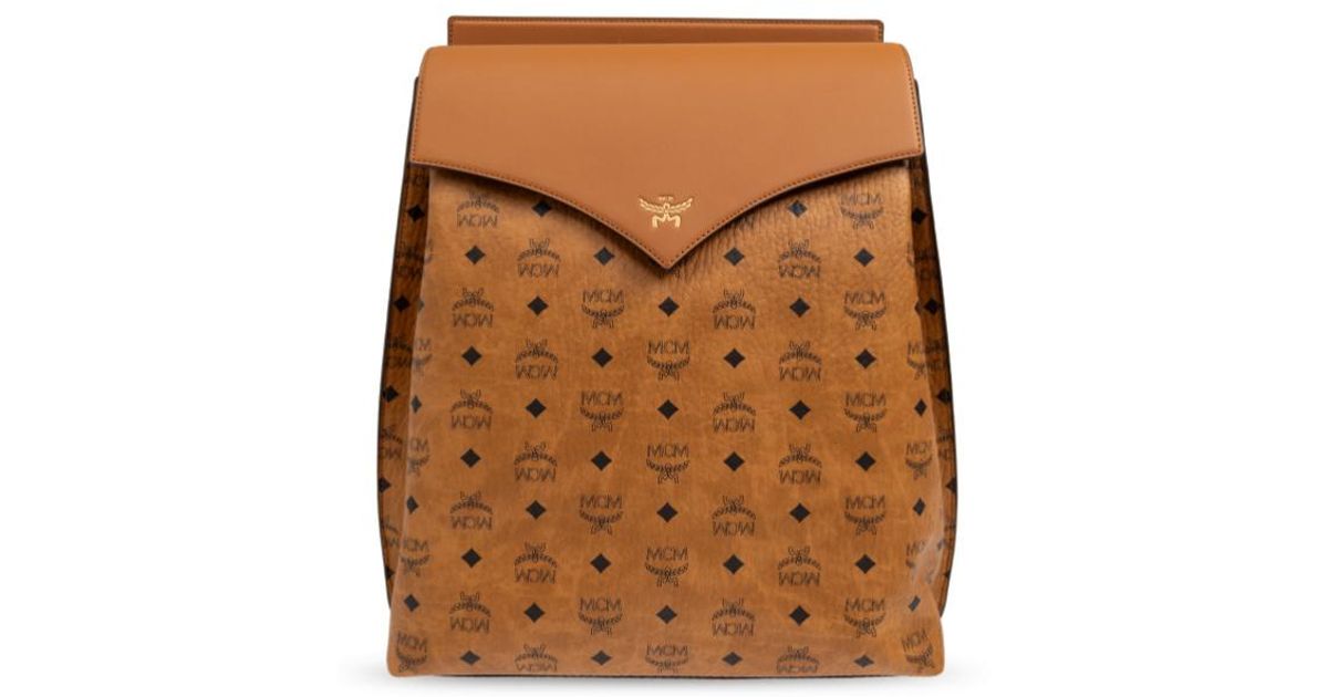 MCM Medium Diamond Backpack in Brown for Men | Lyst