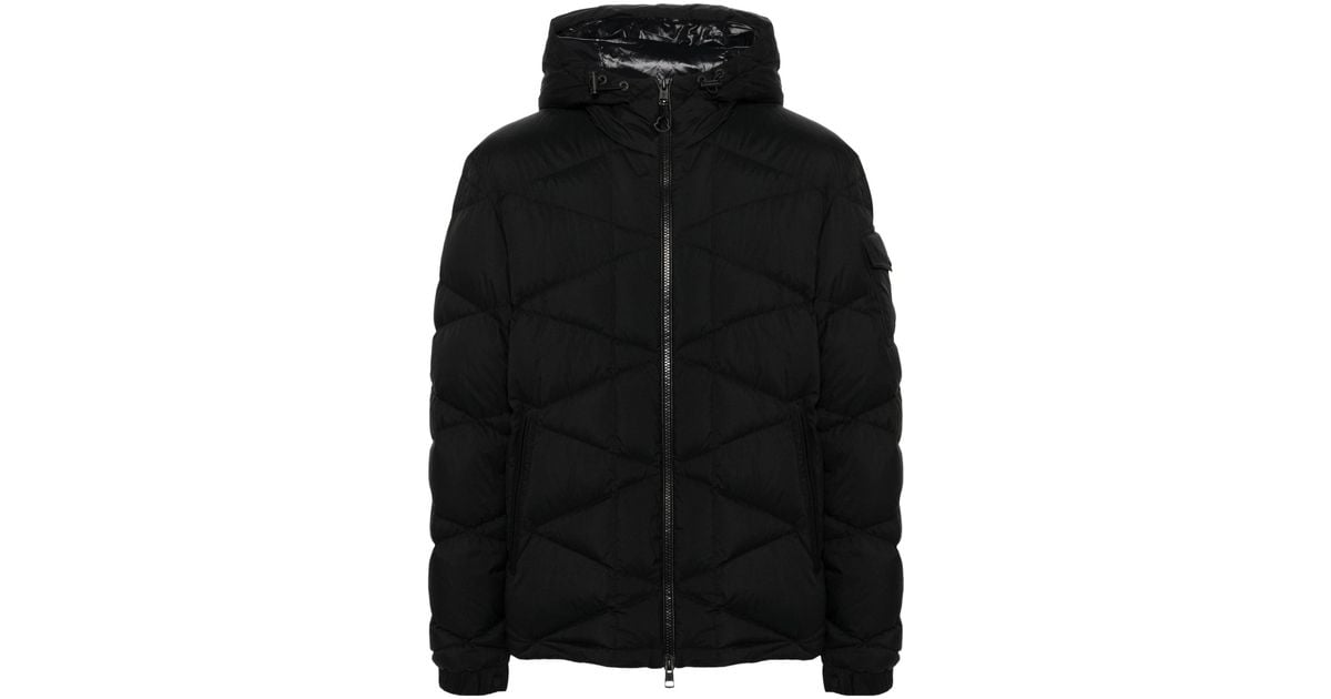 Moncler Quilted Hooded Puffer Jacket in Black for Men | Lyst