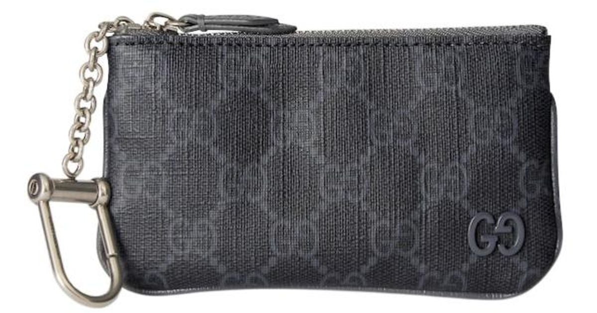Gucci Two-Color Zipper Key Bag in Gray for Men | Lyst