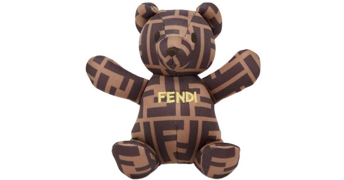 Fendi Teddy Bear Brooch in Brown | Lyst