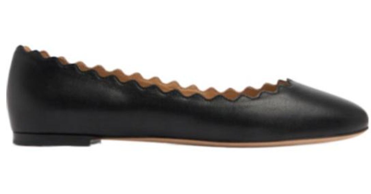 Chloé Logo Ballet Flats in Black | Lyst