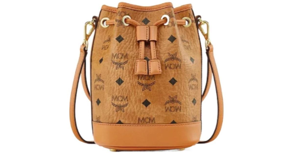 MCM Mini Dessau Bucket Bag in Brown | Lyst