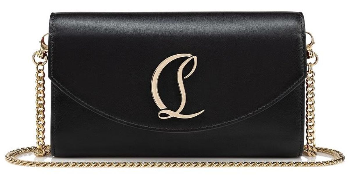 Christian Louboutin Logo-Plaque Leather Crossbody Bag in Black | Lyst
