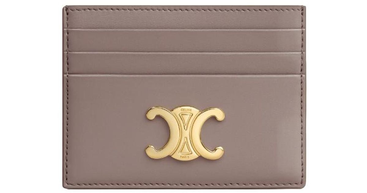 Celine Card Holder Triomphe in Gray | Lyst