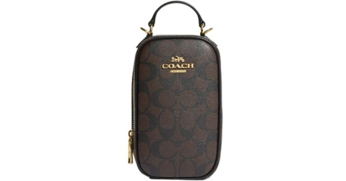 COACH Eva Mobile Phone Cross-Body Bag in Black | Lyst