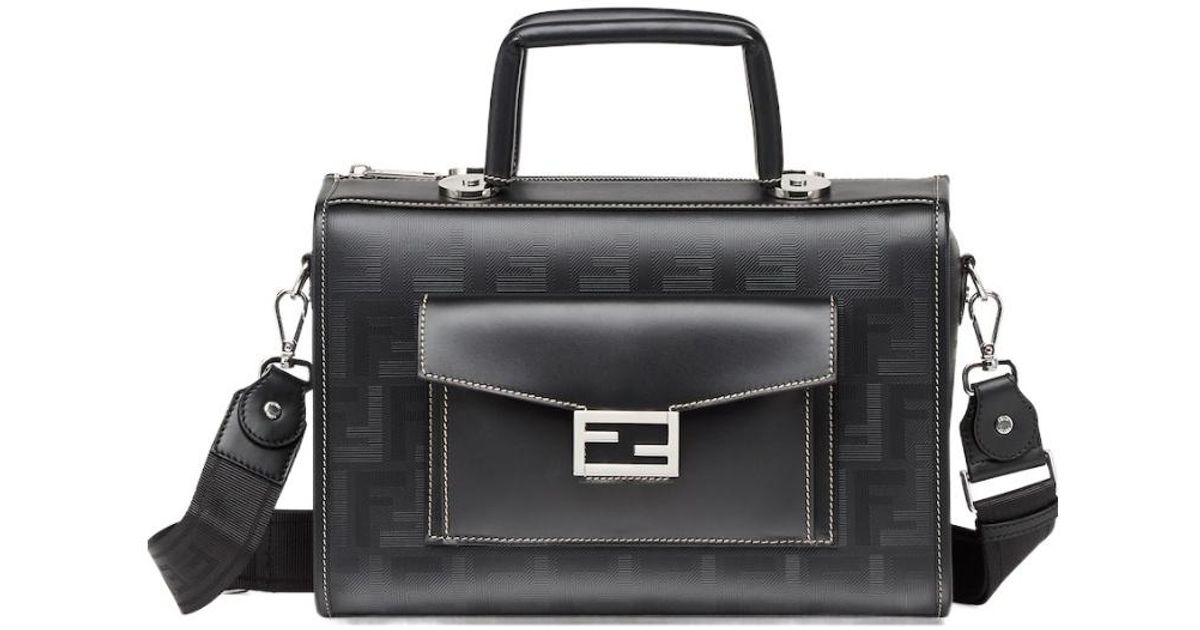 Fendi Soft Trunk Logo Handbag in Black for Men | Lyst