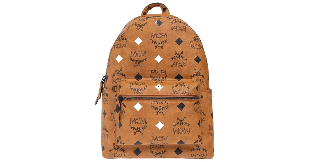 MCM Logo Backpack in Brown for Men | Lyst