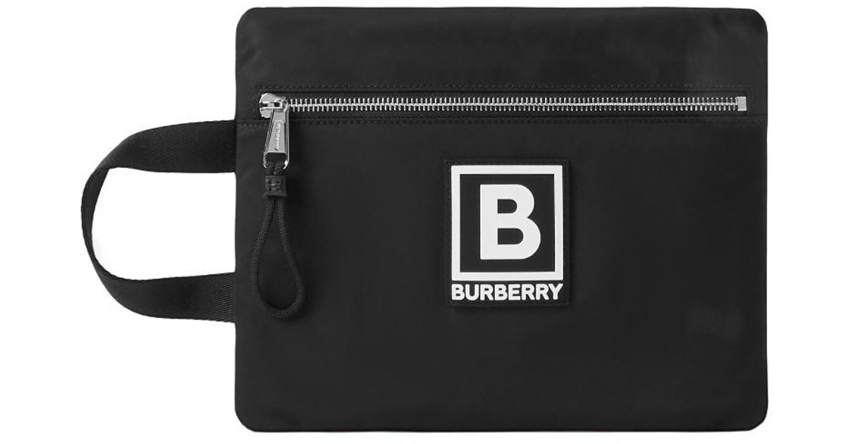 Burberry Letter Pattern Decal Handbag in Black for Men | Lyst