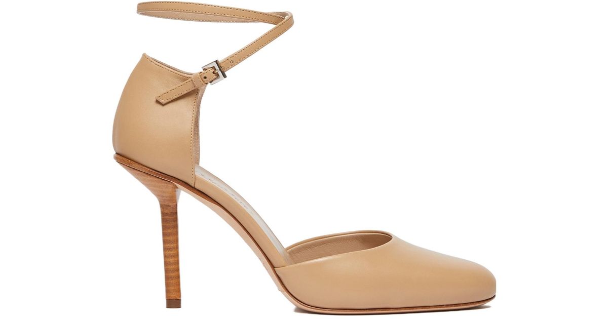 Max Mara Mary Jane High Heels in Natural | Lyst