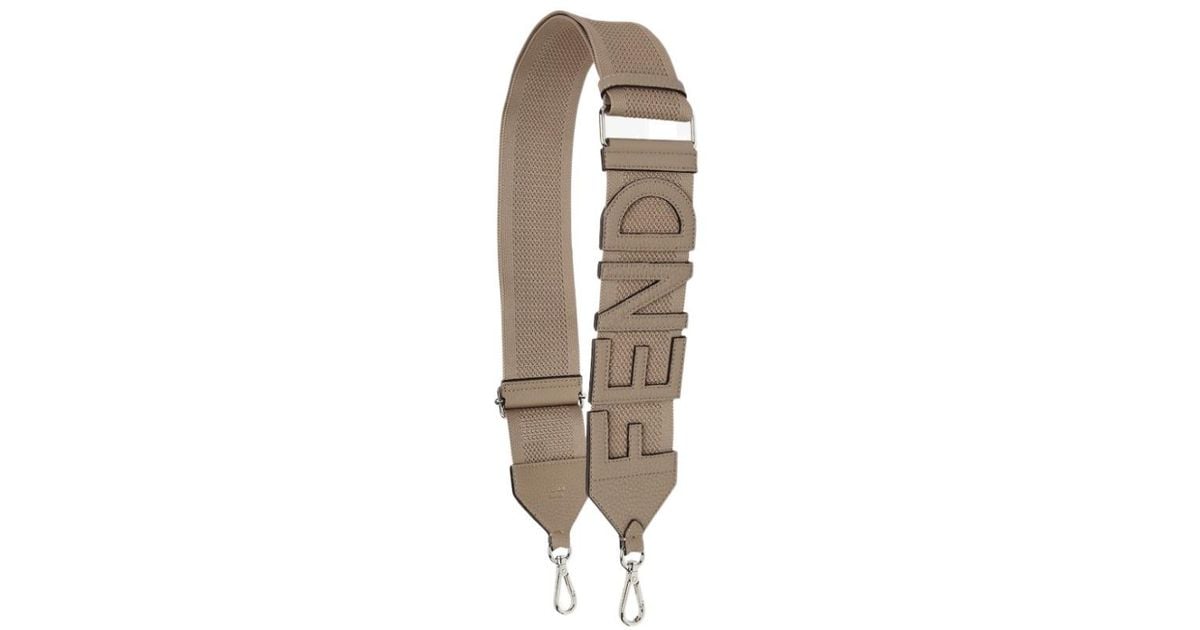Fendi Logo Ribbon Shoulder Strap in White | Lyst