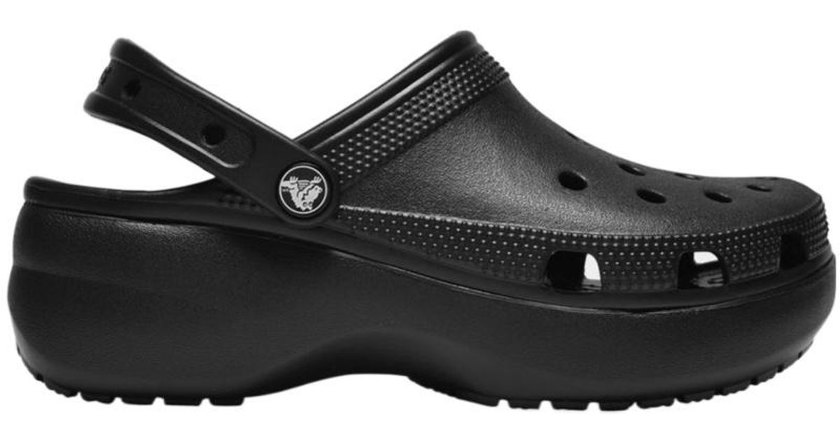 Crocs™ Classic Platform Clog Slides in Black | Lyst