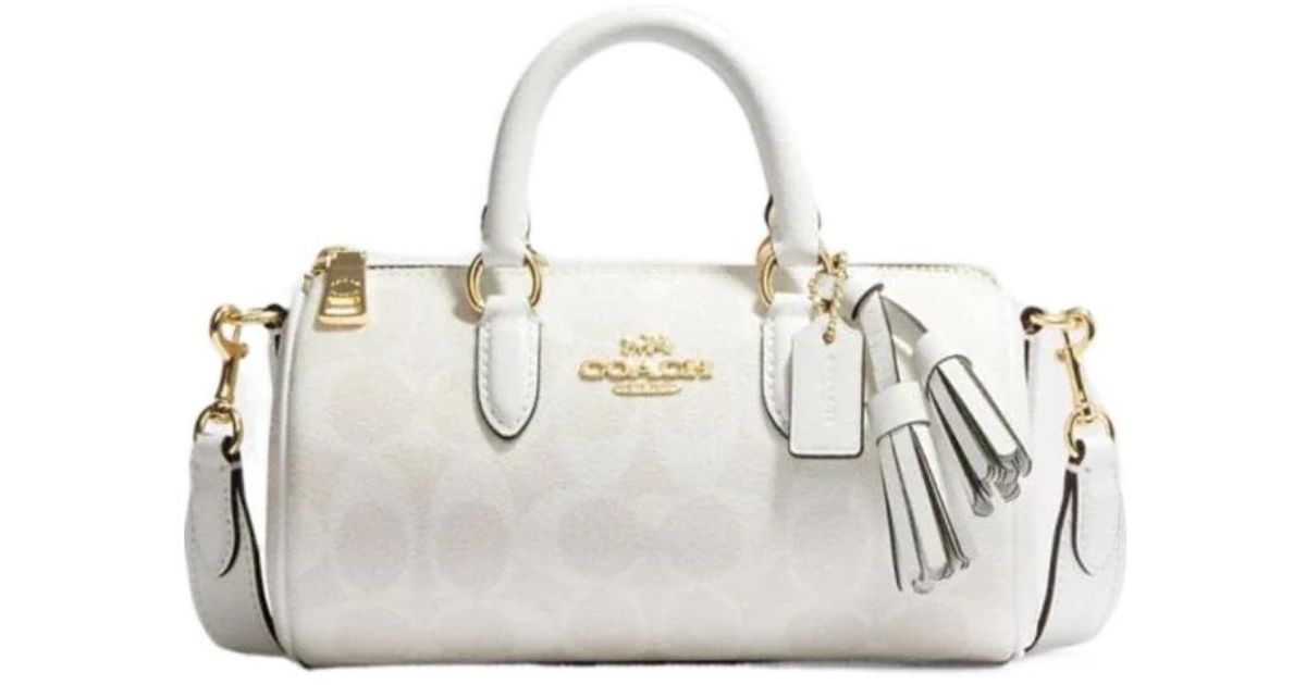 COACH Lacey Satchel Bag in White | Lyst