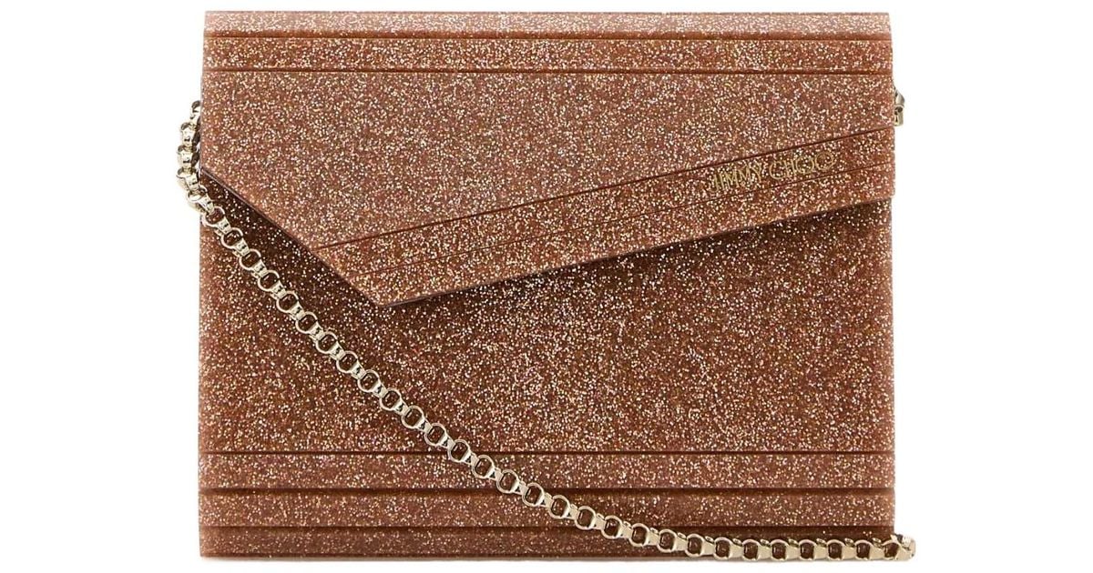 Jimmy Choo Candy Embellished Clutch Bag in Brown | Lyst
