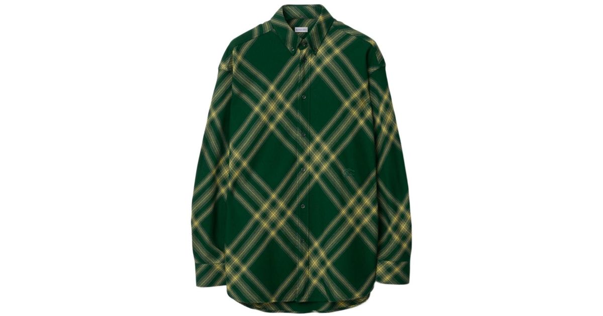 Burberry Mid-Length Wool Coat in Green for Men | Lyst