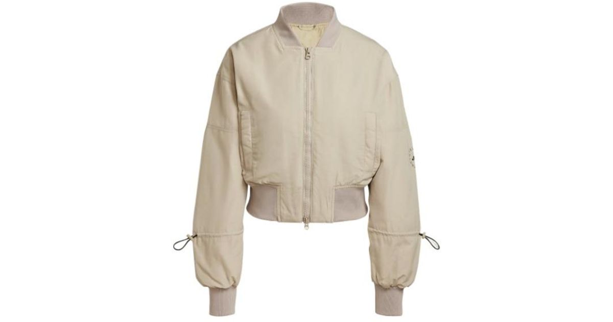 adidas By Stella McCartney Knitted Pilot Short Jacket in Natural | Lyst