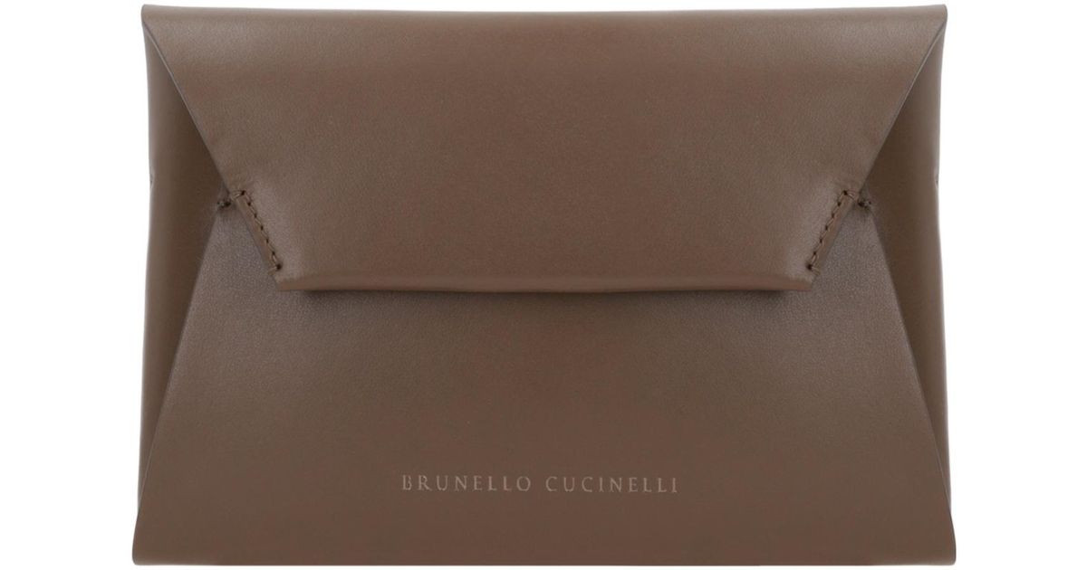 Brunello Cucinelli Rectangular Clutch in Brown | Lyst