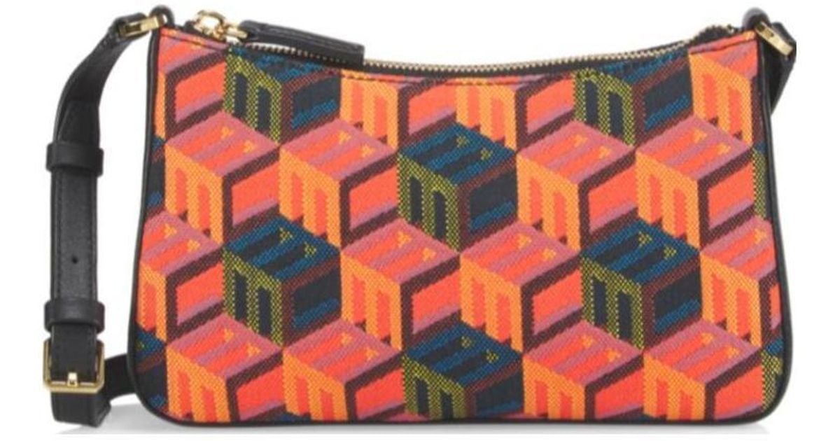 MCM Jacquard Pattern Shoulder Bag in Red | Lyst
