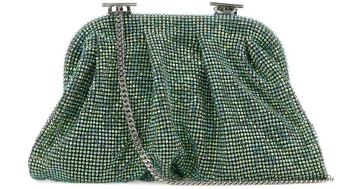 Benedetta Bruzziches Embellished Chain Bag in Green | Lyst UK