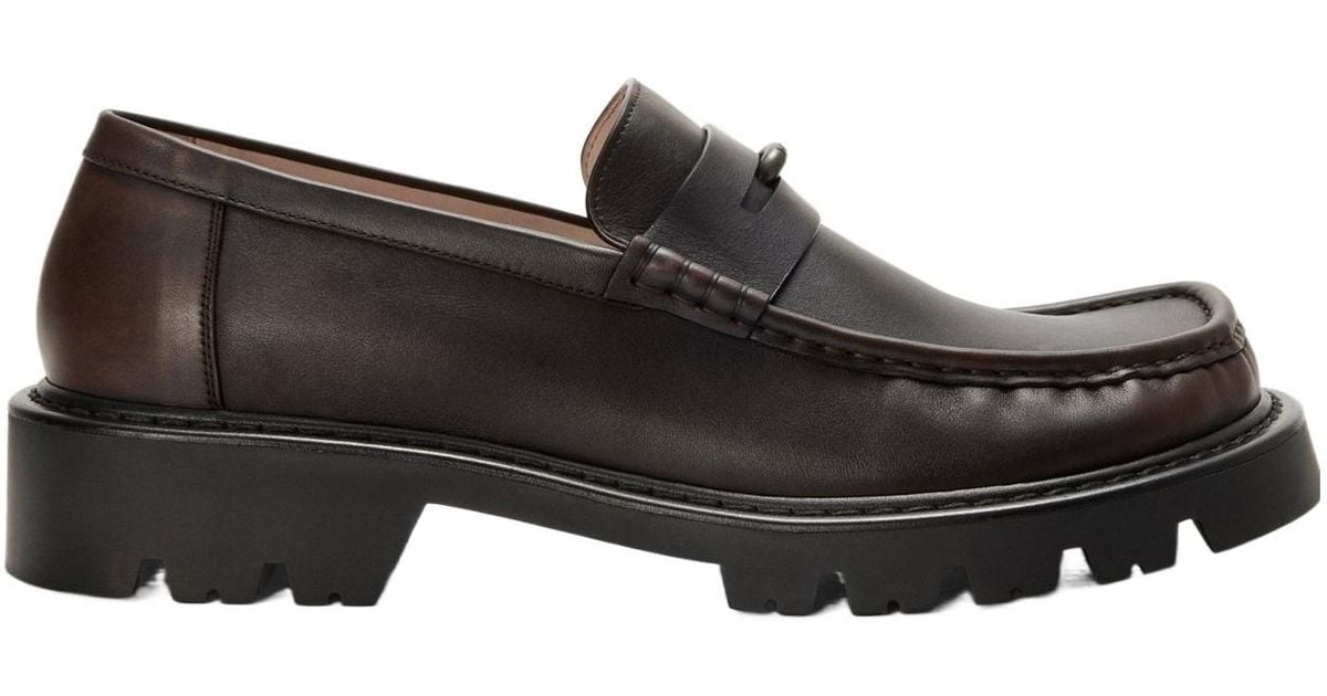 Loewe Sierra Square Toe Loafers in Black for Men | Lyst
