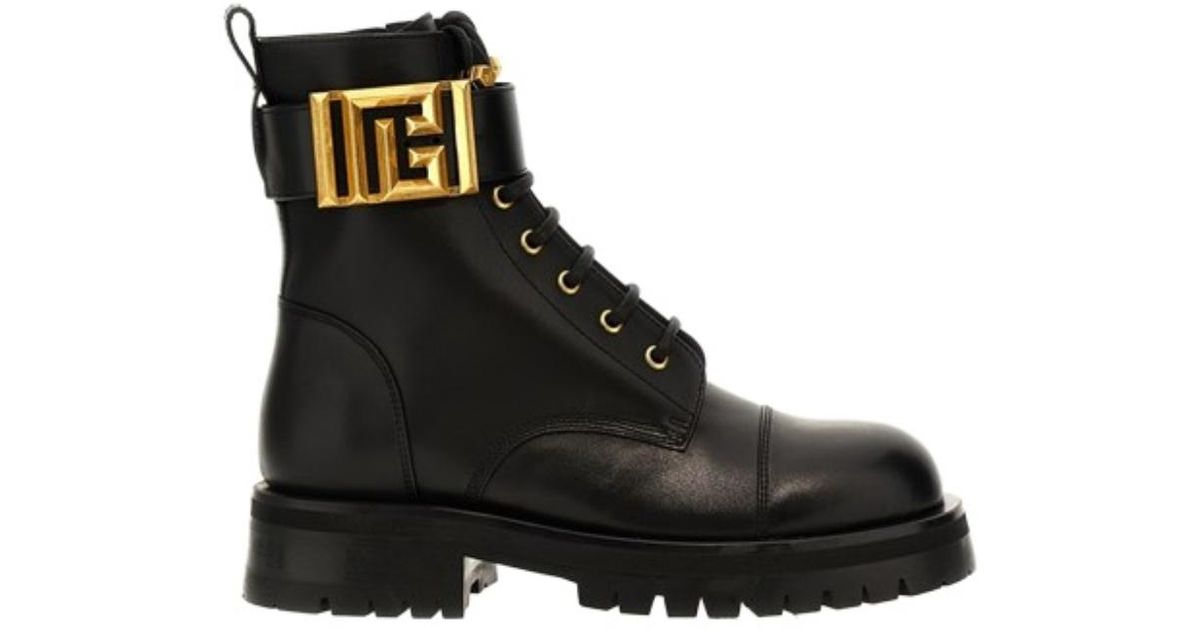 Balmain Romy Army Boots in Black | Lyst