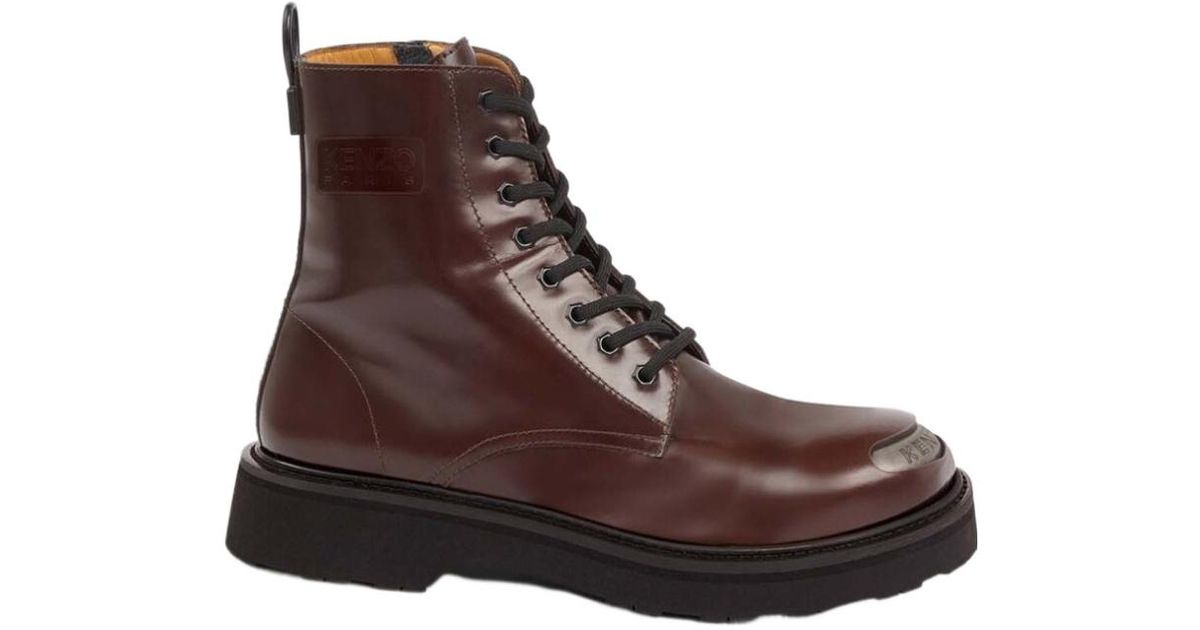 KENZO Laced Boots in Brown for Men | Lyst