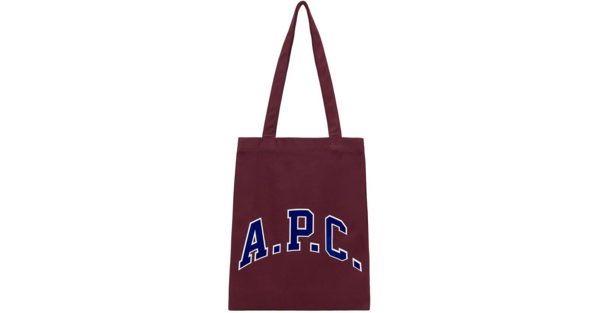 A.P.C. Lou University Logo Letter Tote Bag in Purple for Men | Lyst
