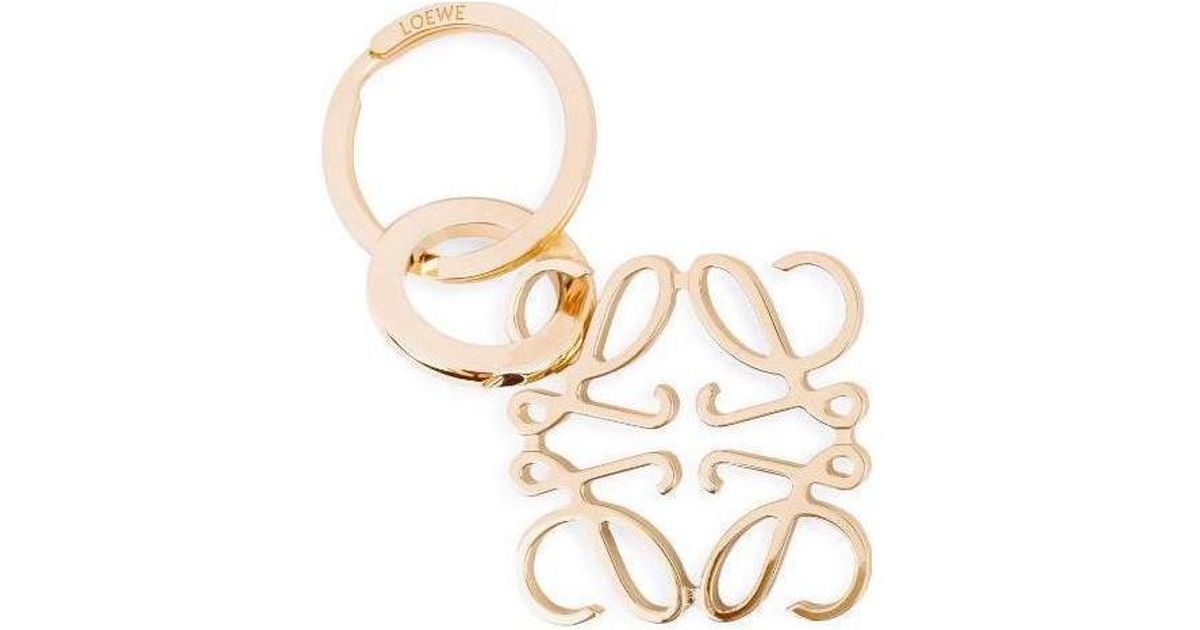 Loewe Monogram Logo Keyring in Metallic | Lyst