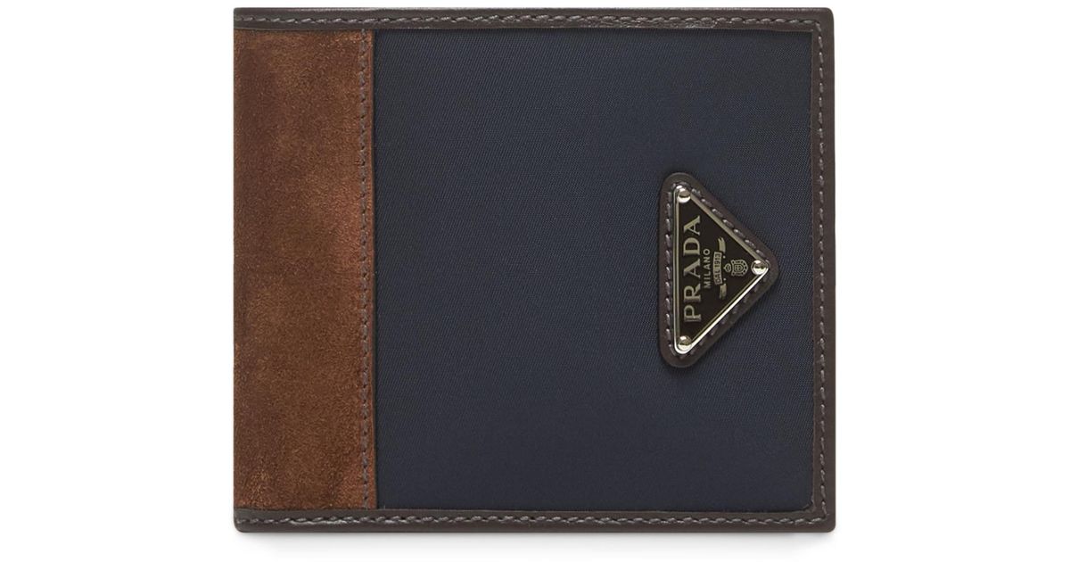 Prada Double-Fold Wallet in Blue for Men | Lyst