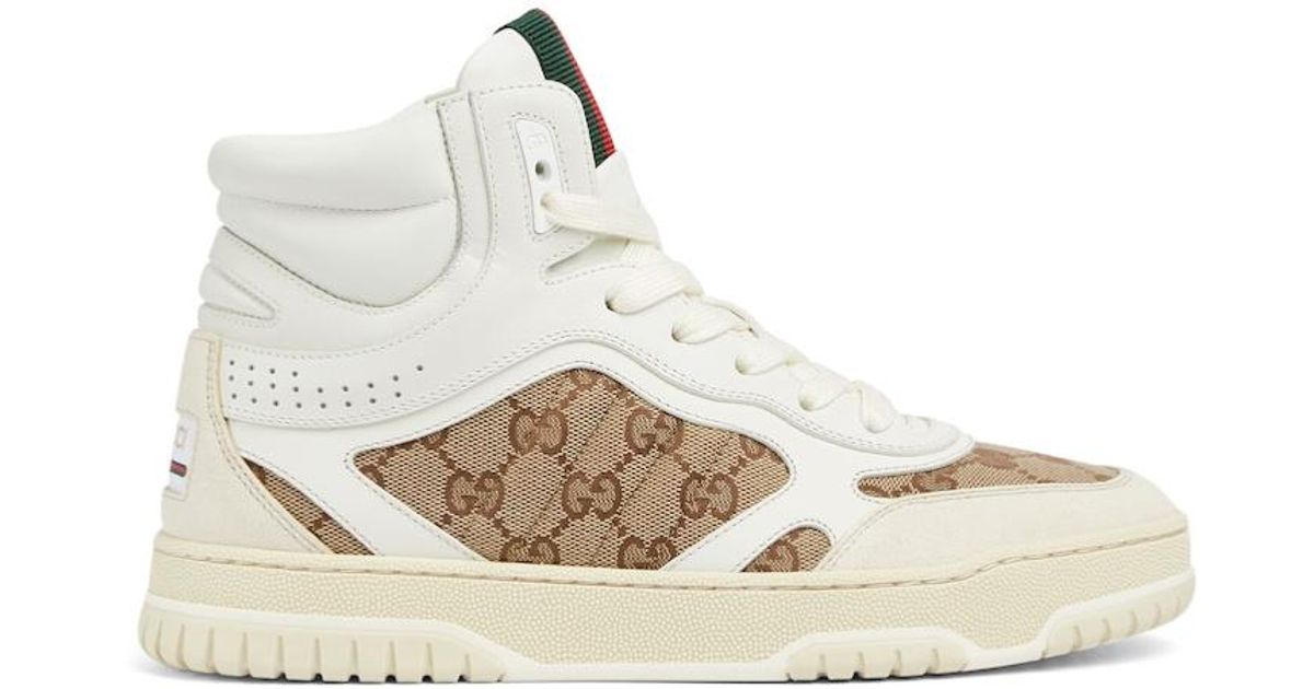 Gucci Re-Web Series High-Top Skate Shoes in Natural | Lyst