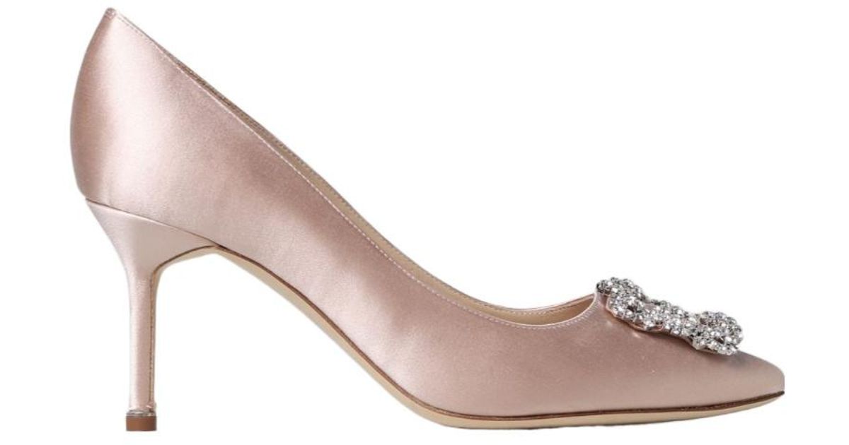 Manolo Blahnik Logo High Heels in Pink | Lyst