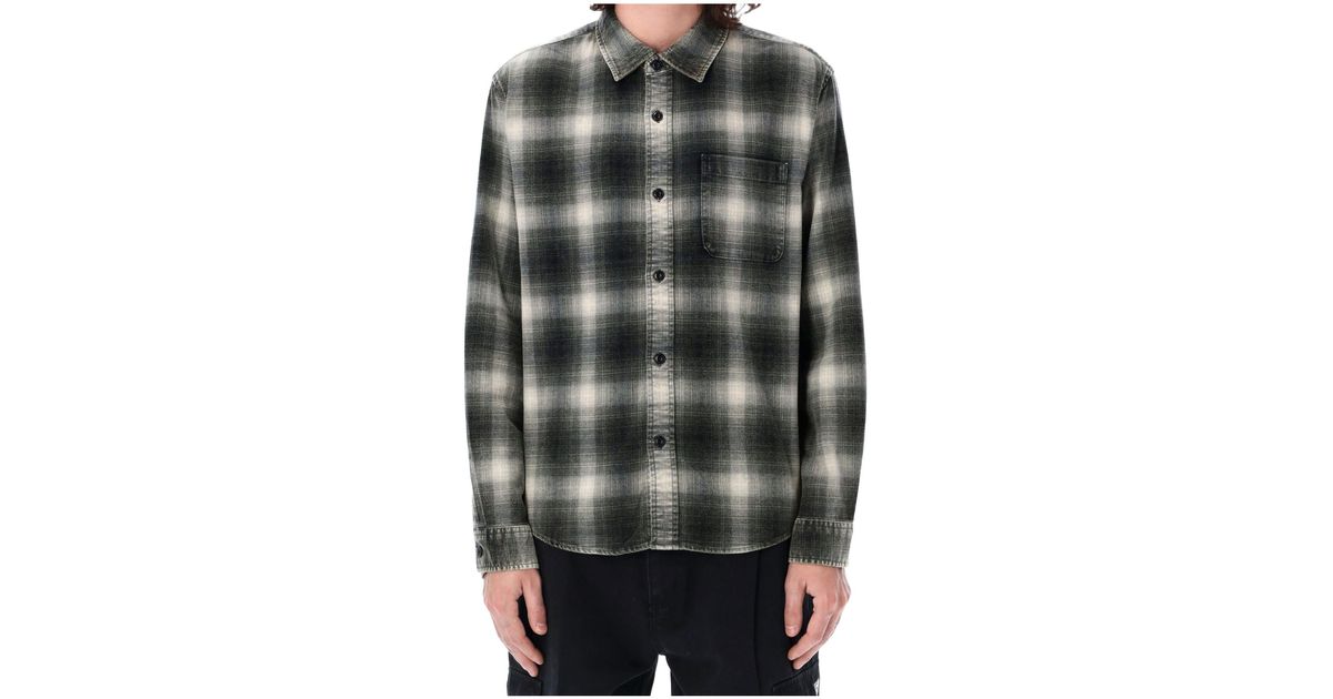 Stussy Checkerboard Shirt in Gray for Men | Lyst