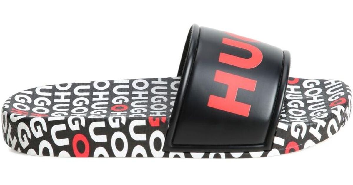 BOSS Aqua Logo-Print Slides in White | Lyst