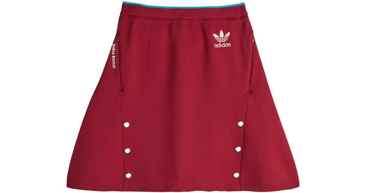 adidas Originals X Wales Bonner Knitted Midi Skirt in Red | Lyst