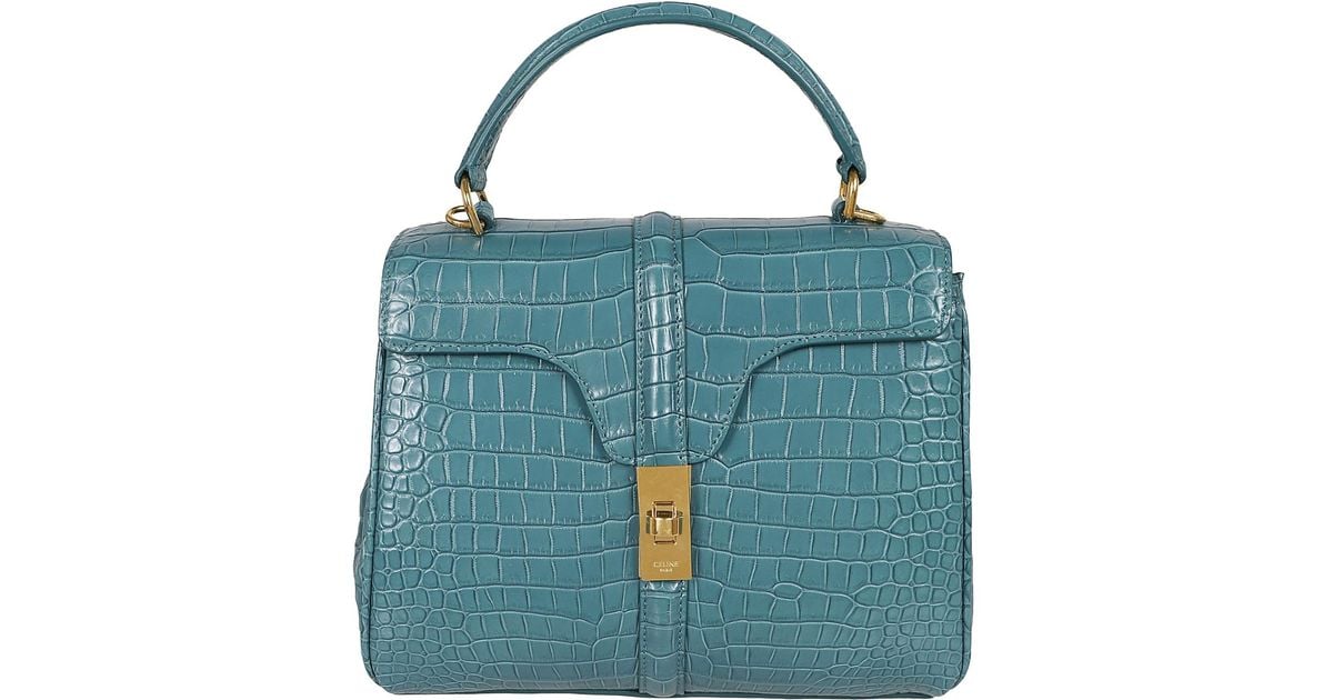 Celine Small 16 Top Handle Shoulder Bag in Blue | Lyst